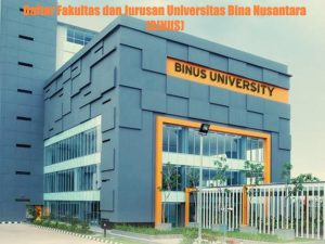 Daftar Fakultas dan Jurusan Universitas Bina Nusantara (BINUS)
